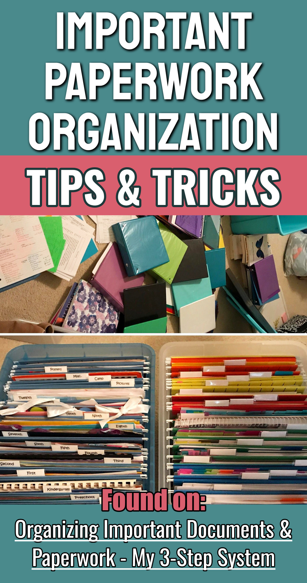 Organizing Important Documents and Paperwork - My 3 Step System and ...