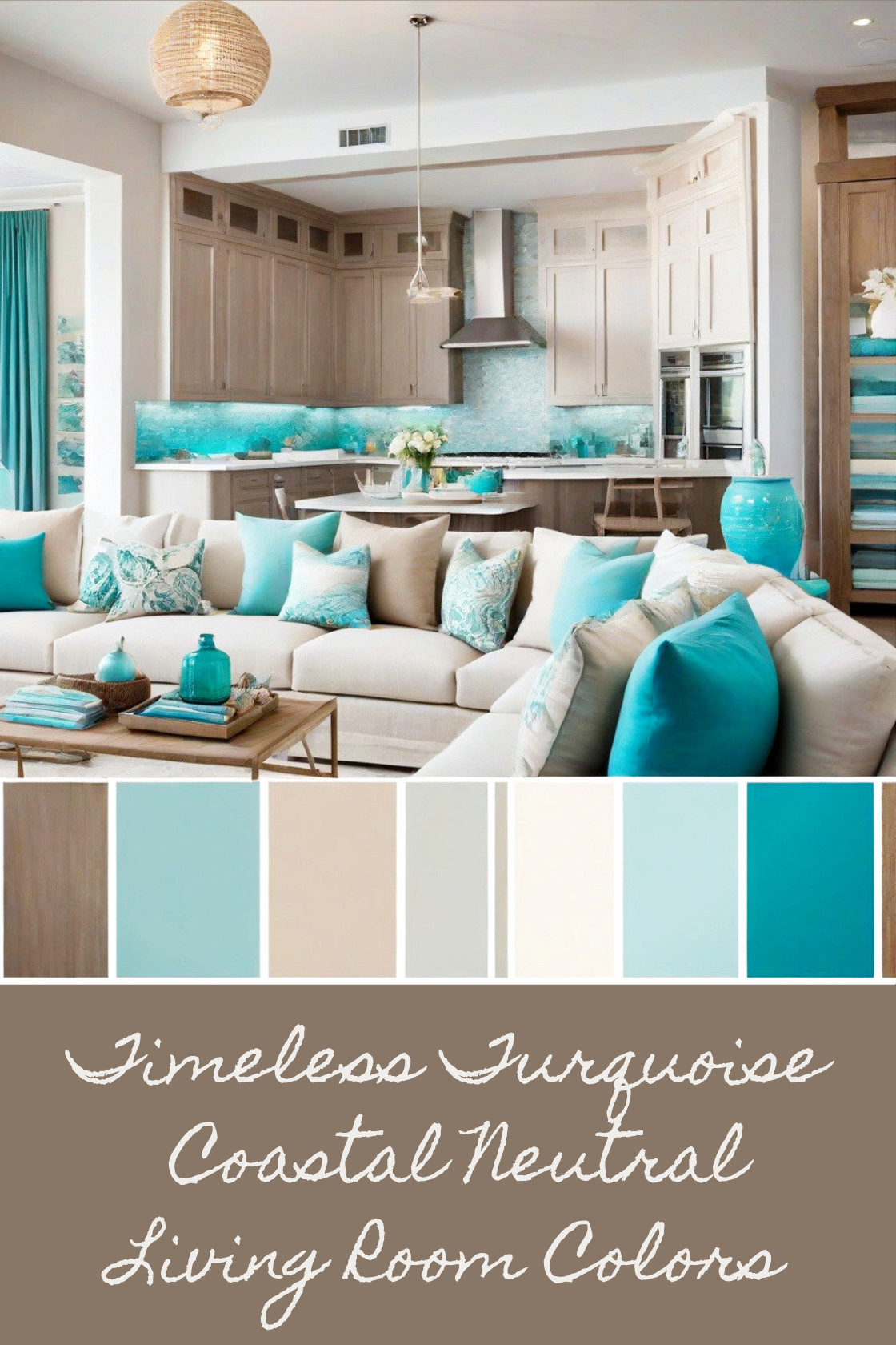 Coastal Neutral Living Room Color Ideas (with beachy pops of seaside ...