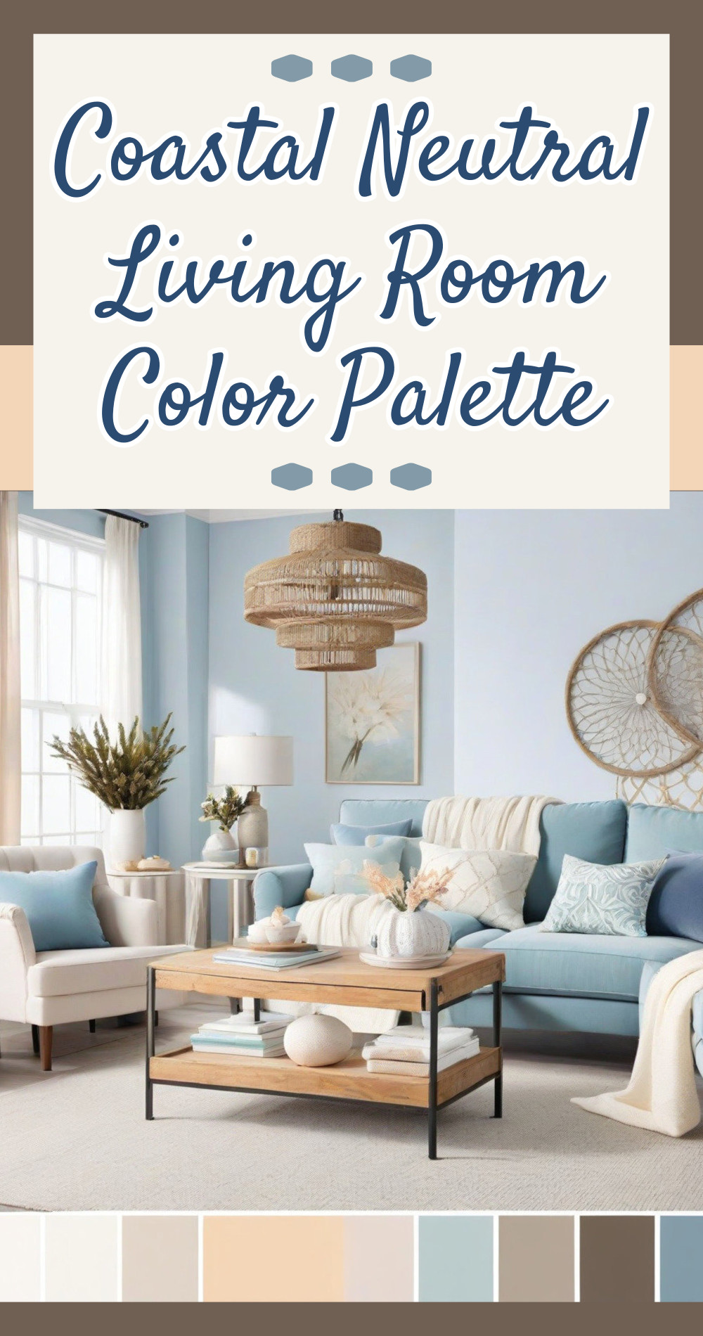 Coastal Neutral Living Room Color Ideas (with beachy pops of seaside ...