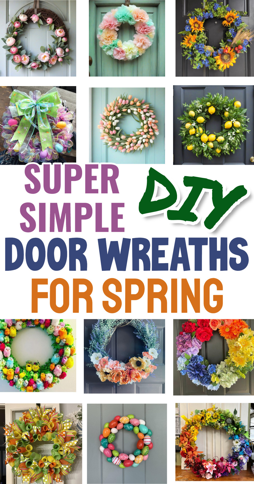 DIY Spring Wreath Ideas - Simple Spring and Easter Door Wreaths To Make ...