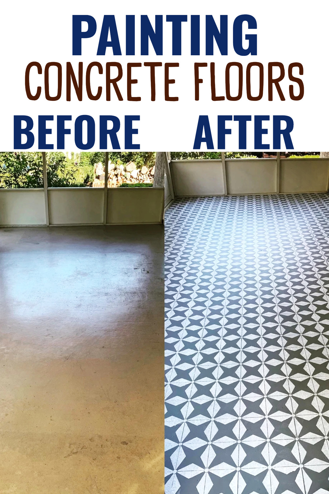 Ugly Concrete Patio and Porch Floor Makeover Ideas, Tips & Before/After ...