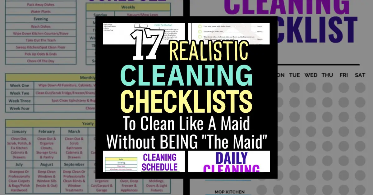 17 Realistic Cleaning Checklists To Clean House Like a Maid Without ...